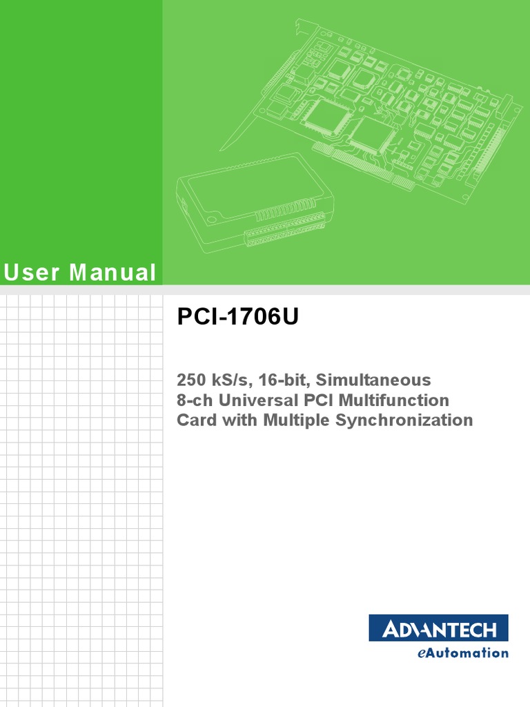 PCI-1706U: User Manual | PDF | Analog To Digital Converter | Electrostatic Discharge