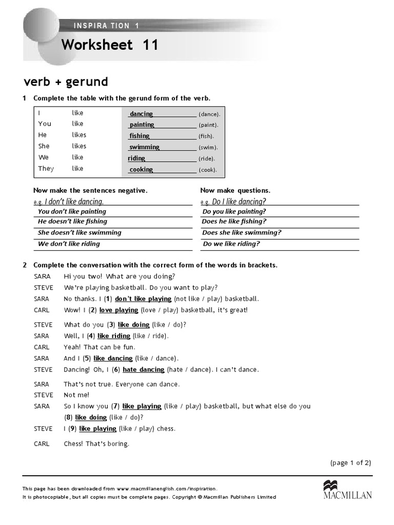 Like Activity Worksheet | PDF