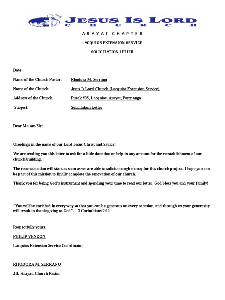 A R A Y A T C H A P T E R Lacquios Extension Service Solicitation ...