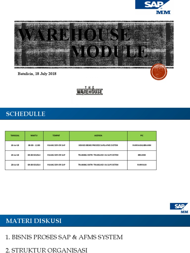 Warehouse Module | PDF | Enterprise Resource Planning | Business Process