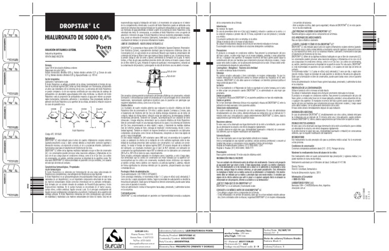Prosp. Dropstar LC | PDF | Medicamentos con receta | Agua