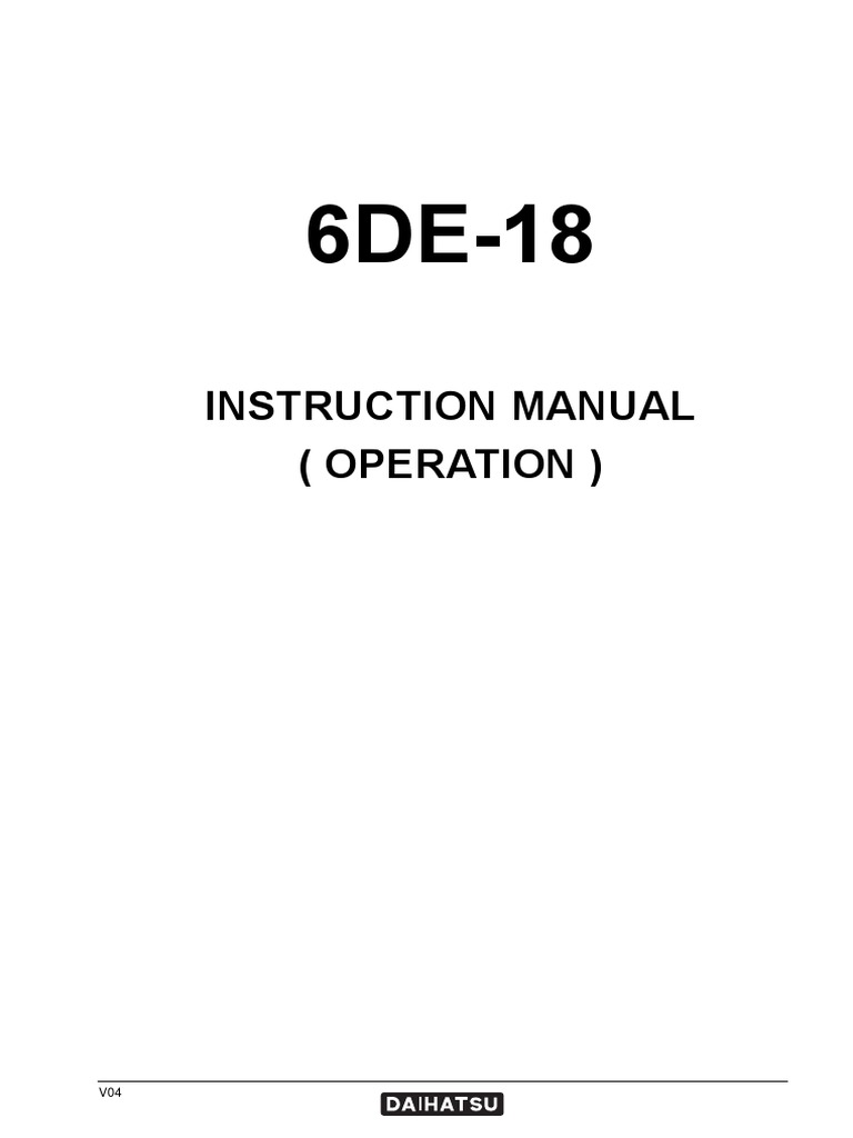 V04-De18 Instruction Manual (Operation) | PDF | Pump | Valve