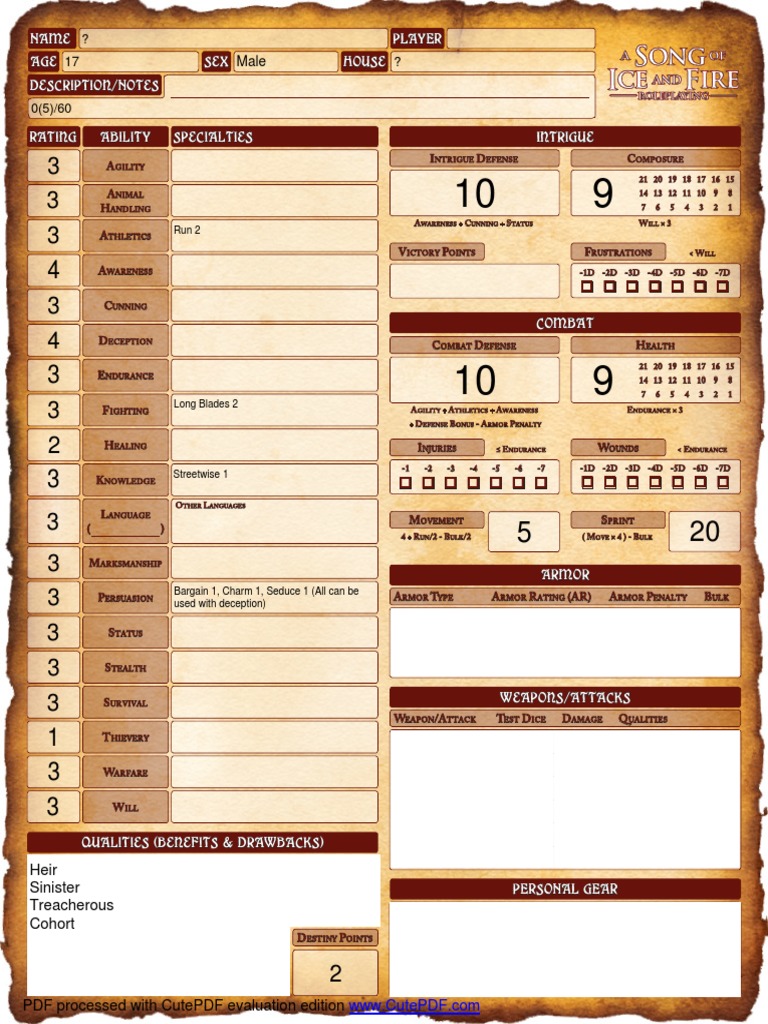 Character Sheet | PDF