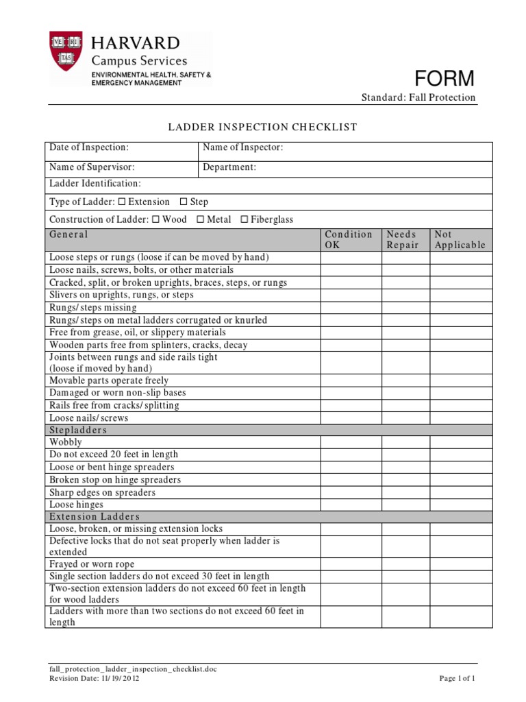 Ladder Inspection Checklist Guide | PDF | Technology & Engineering
