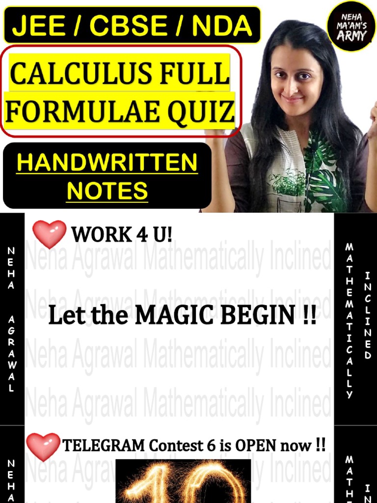 Jee - Calculus Formula | PDF | Integral | Equations