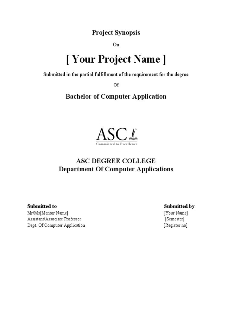 Project Synopsis Format | PDF