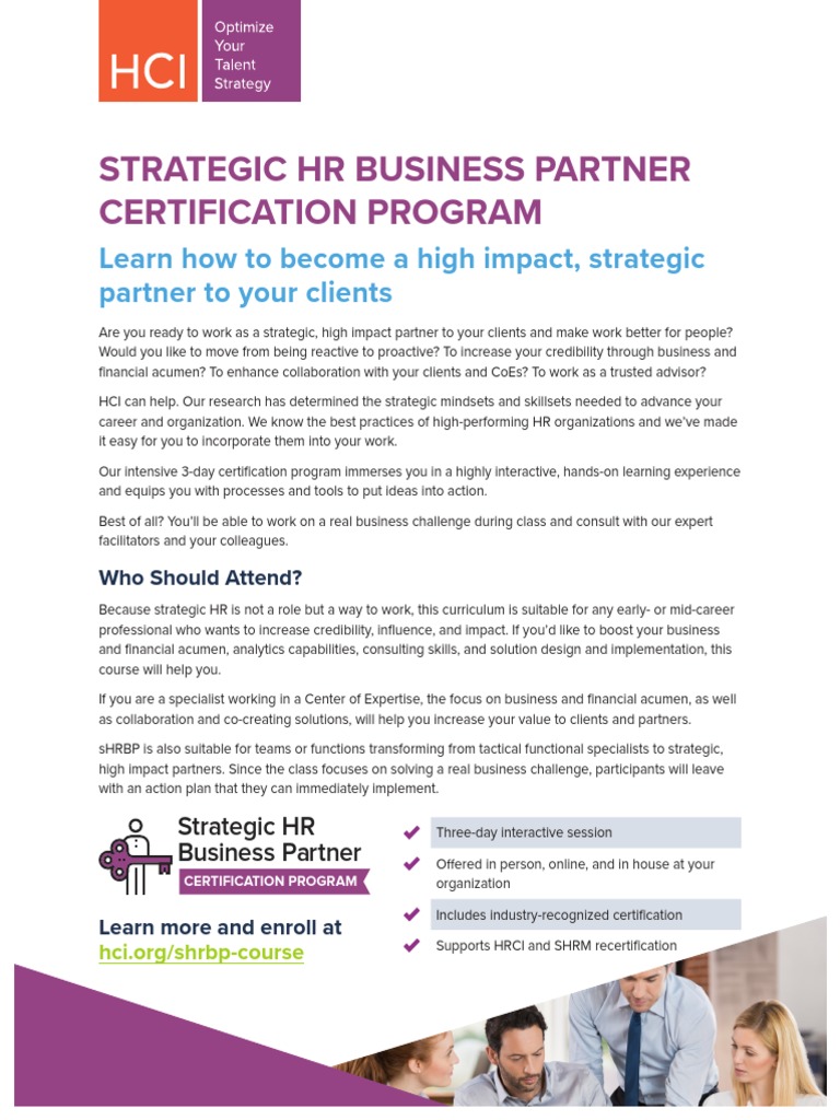 Strategic HR Business Partner Certification Program: Learn How To ...