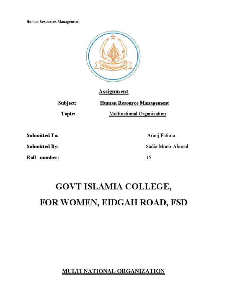 Govt Islamia College, For Women, Eidgah Road, FSD: Assignment | PDF | Toyota | Occupational ...