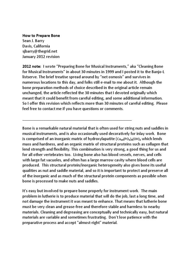 How To Prepare Bone: Ca (PO) (OH) | PDF | Bone | Bleach