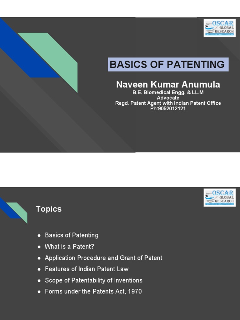 Basics of Patents | PDF | Patent | Invention