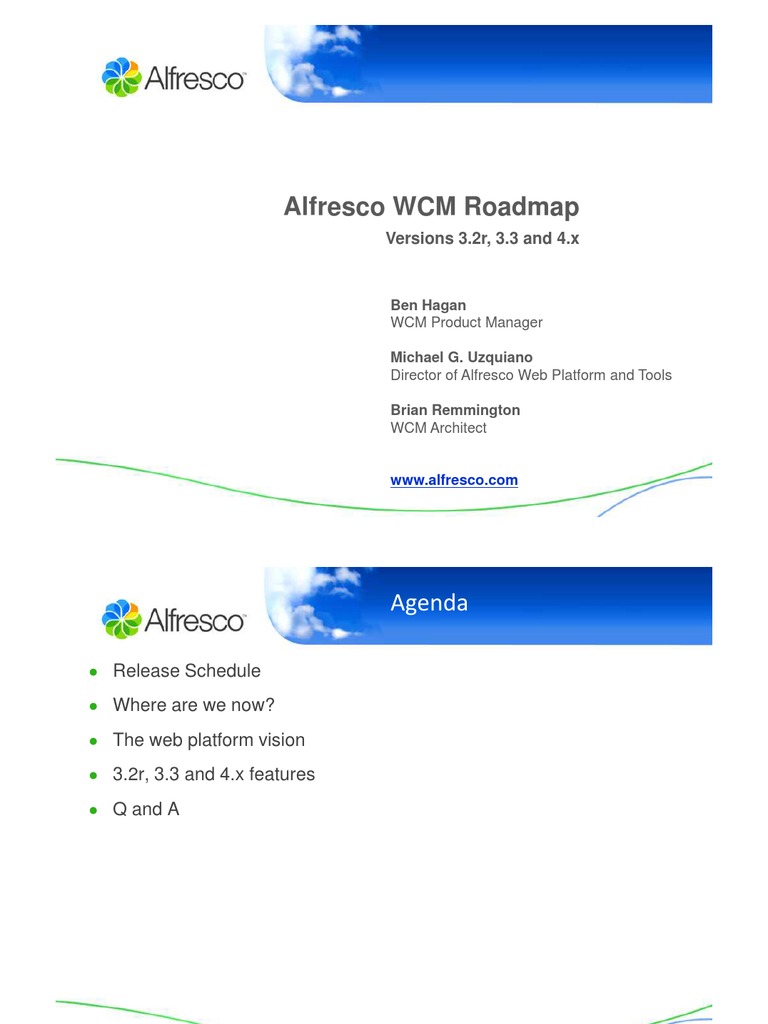 Alfresco WCM Roadmap Overview | PDF | Java Script | Web Application