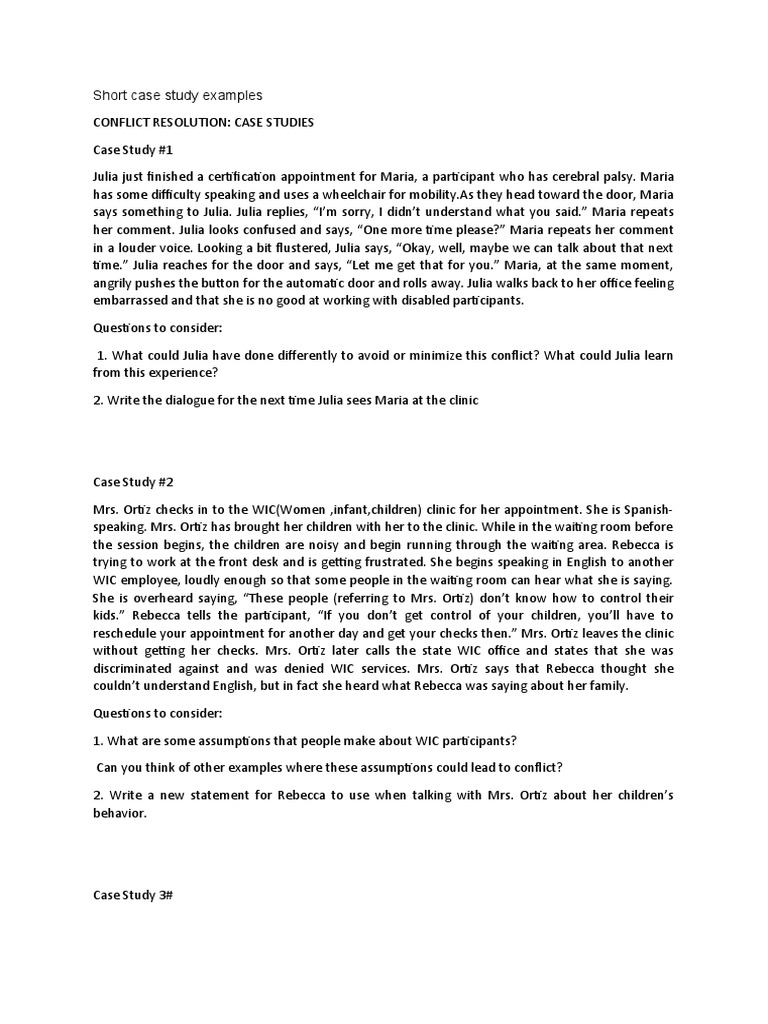 Conflict Resolution Case Studies | PDF