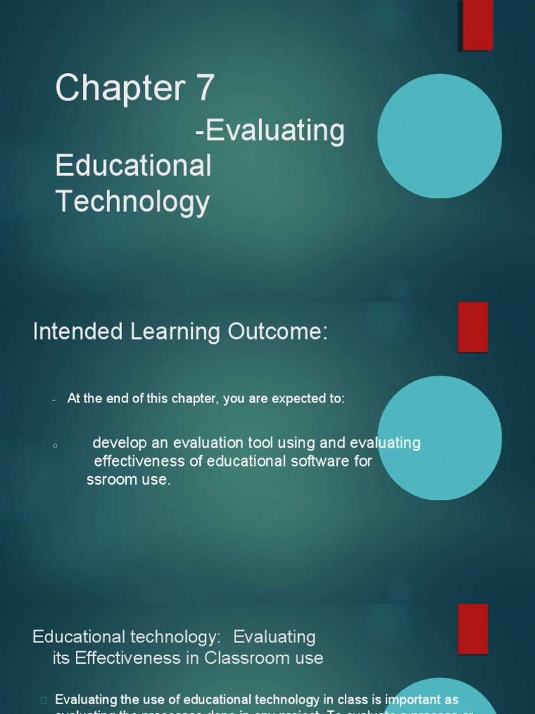 Lesson 7. Evaluating Educational Technology | PDF | Educational ...