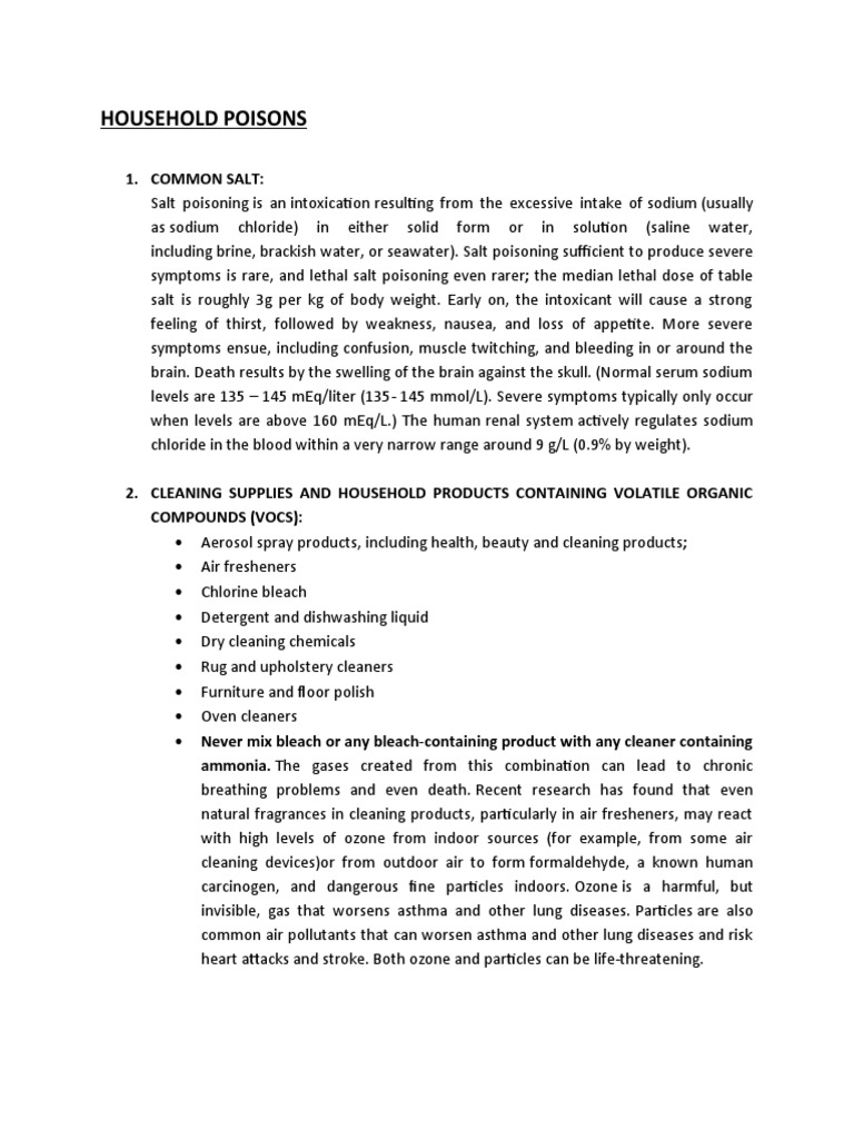 A Comprehensive Guide to Common Household Poisons and Their Potential ...