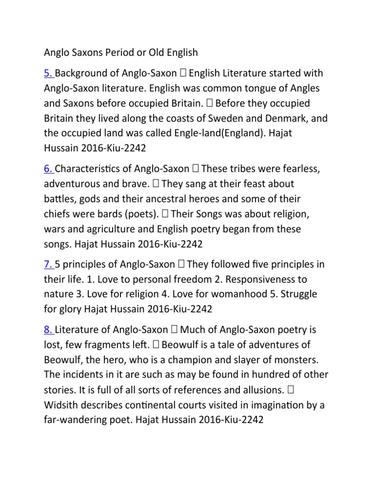 Anglo Saxon Period | PDF | Poetry | Sonnets