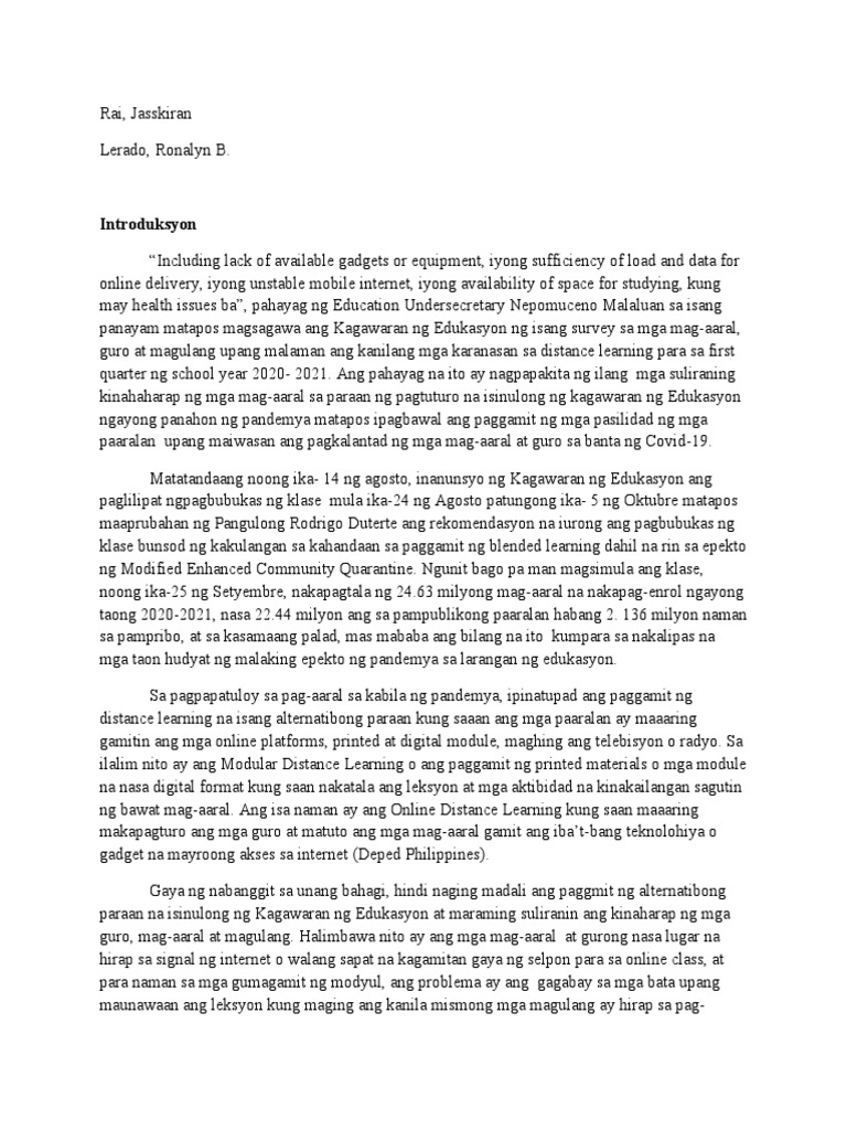 Introduksyon NG Pananaliksik | PDF