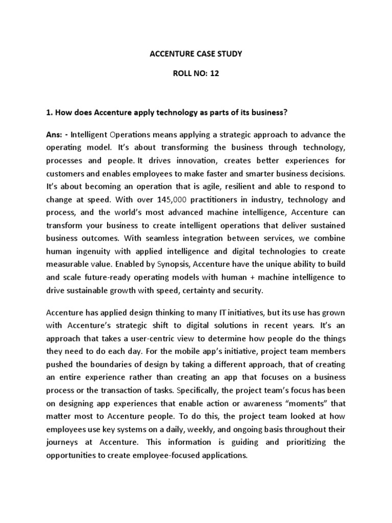 Ashish Dubey - Accenture Case Study | PDF | Brand | Supply Chain