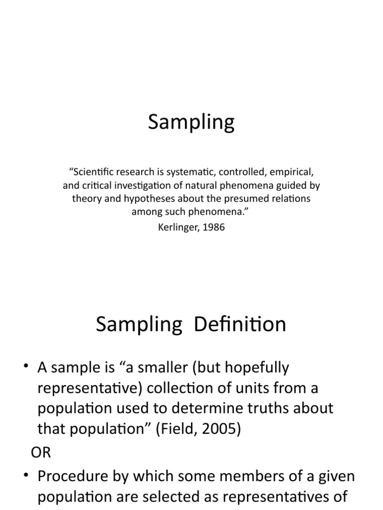 Sampling | PDF | Sampling (Statistics) | Accuracy And Precision
