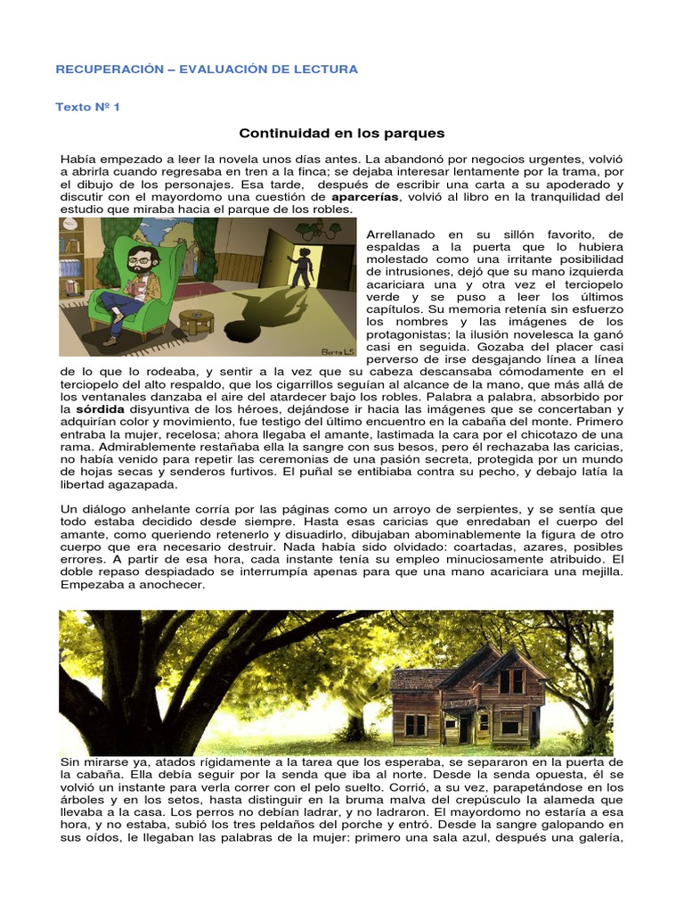 COMPRENSIÓN de LECTURA - Continuidad en Los Parques | PDF | Cuentos