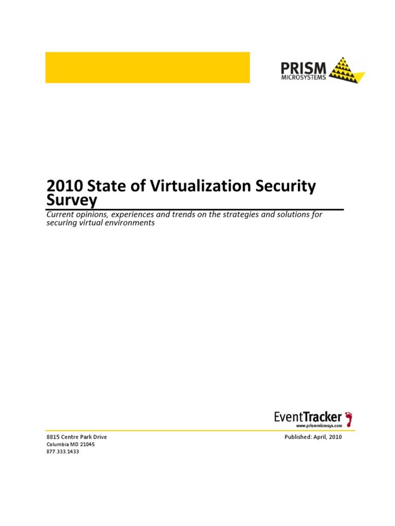 2010 State of Virtualization Security Survey | PDF | Virtual Machine ...