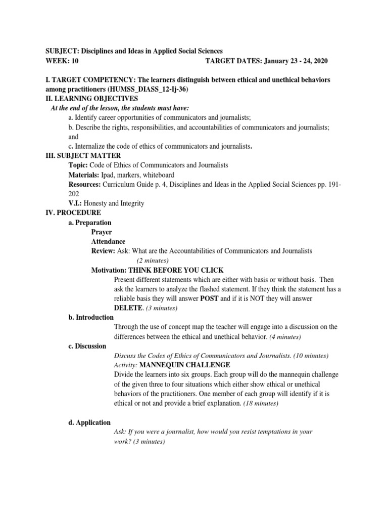 Lesson Plan Template - For Pacucoa | PDF | Learning | Justice