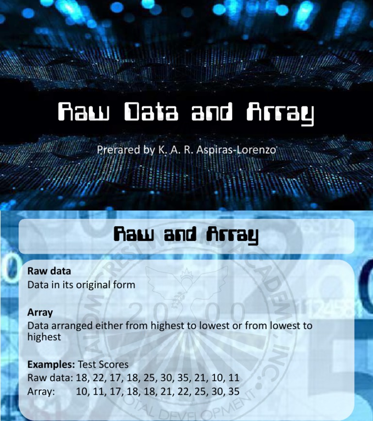 Lesson 2.2 Raw Data and Array What Is It | PDF