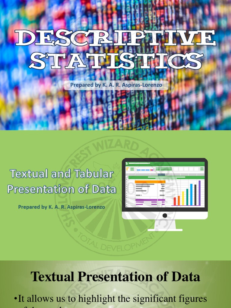 Lesson 2.3 Textual and Tabular Presentation of Data What Is It | PDF ...