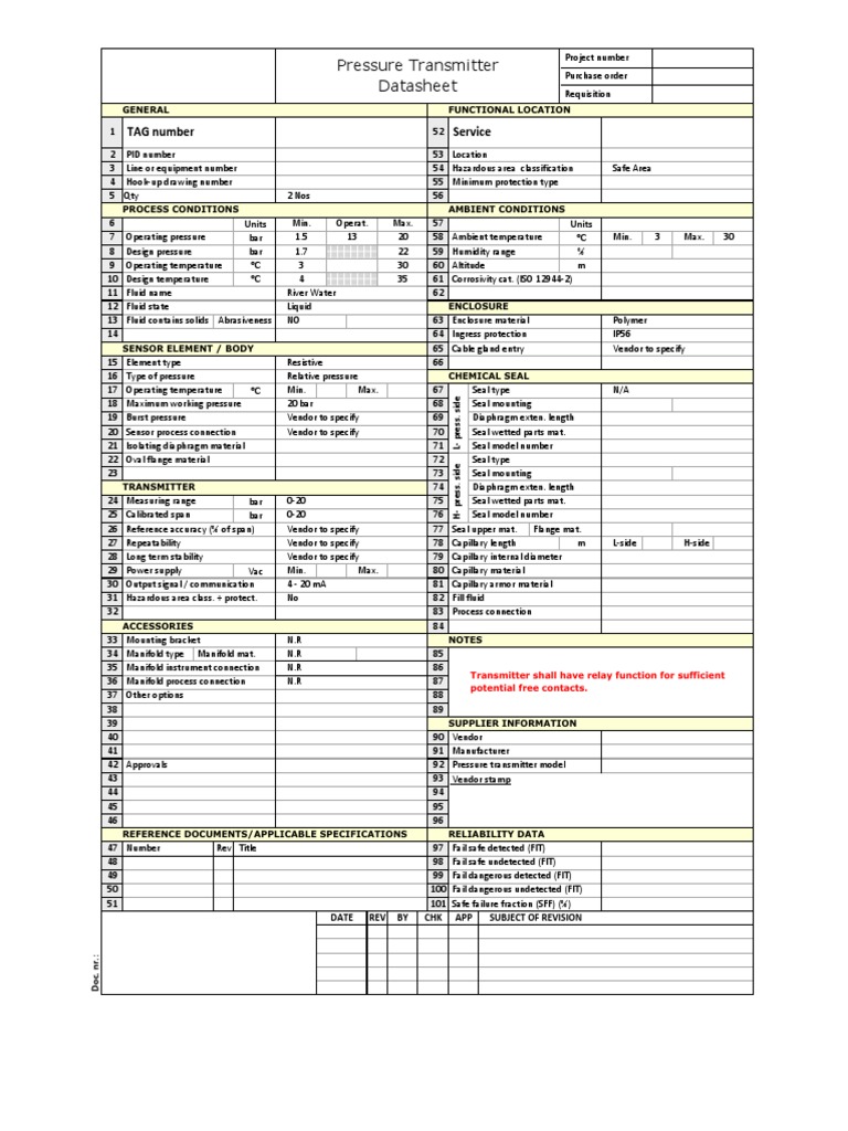 Datasheet - Pressure Transmitter | PDF | Pressure | Mechanical Engineering