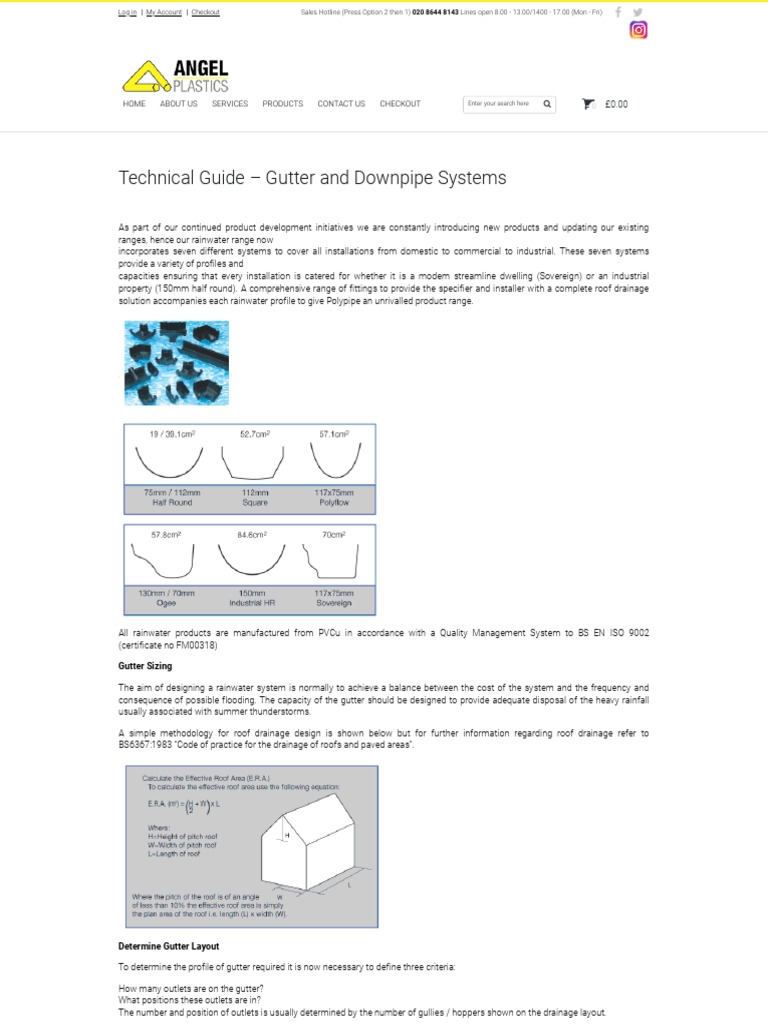 Angels Plastics - Technical Guide - Gutter and Downpipe Systems | PDF | Roof | Pipe (Fluid ...
