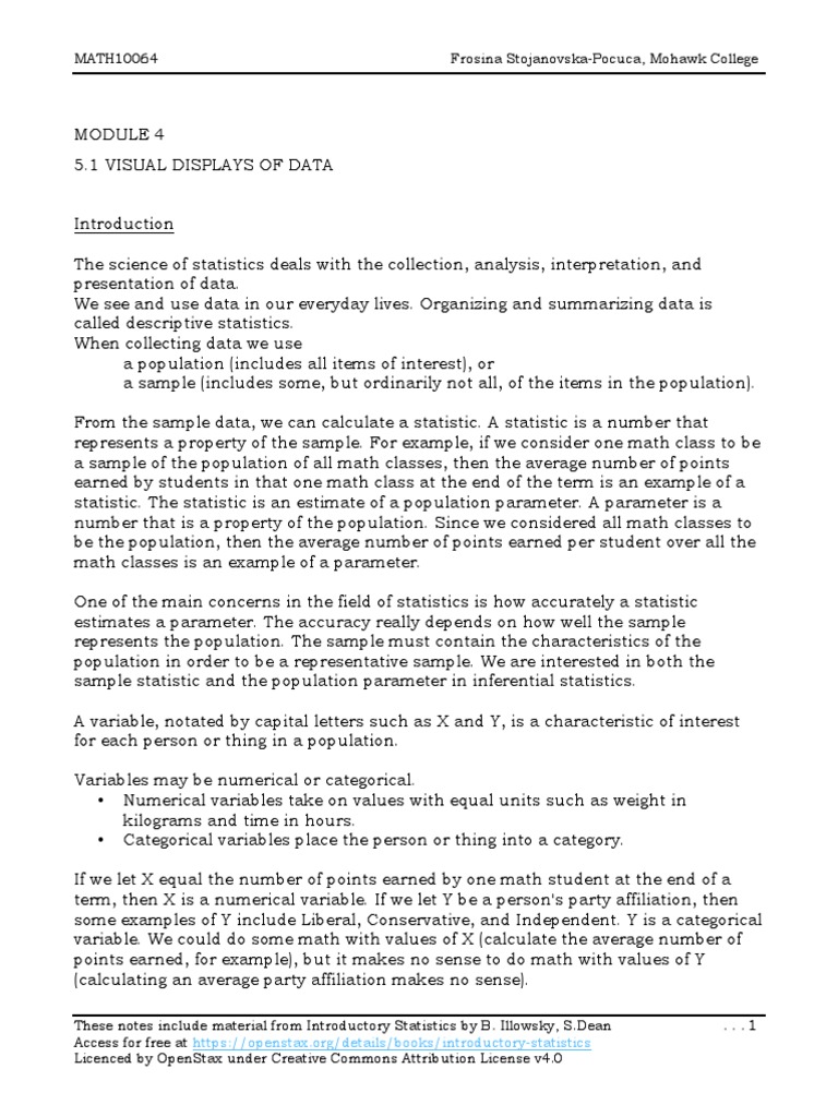 5.1 Visual Displays of Data | PDF | Statistics | Histogram