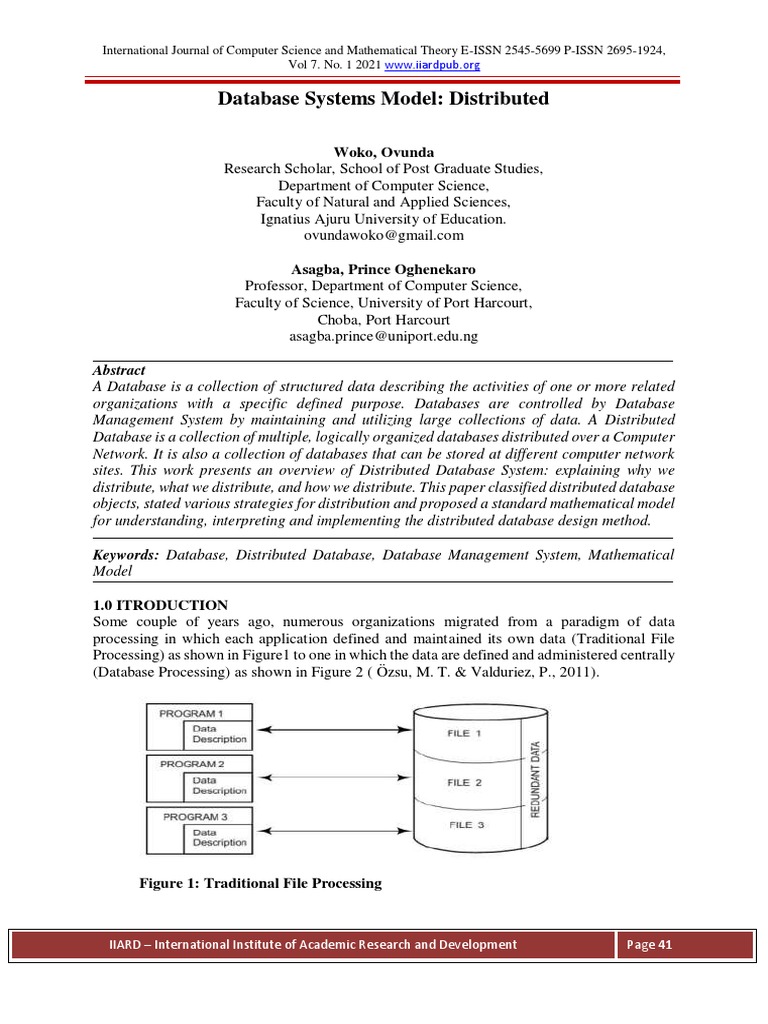 Distributed Database Systems Model Explained | PDF | Databases | Conceptual Model
