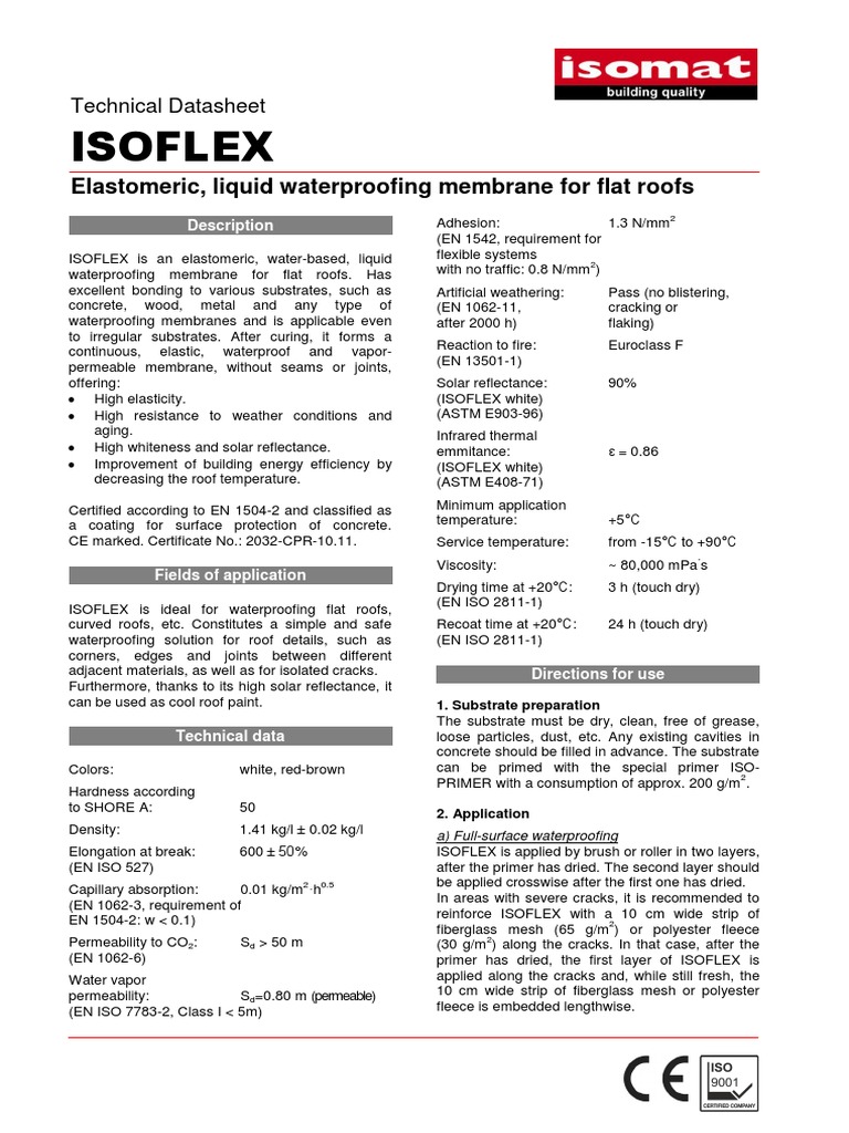 Isoflex: Elastomeric, Liquid Waterproofing Membrane For Flat Roofs ...