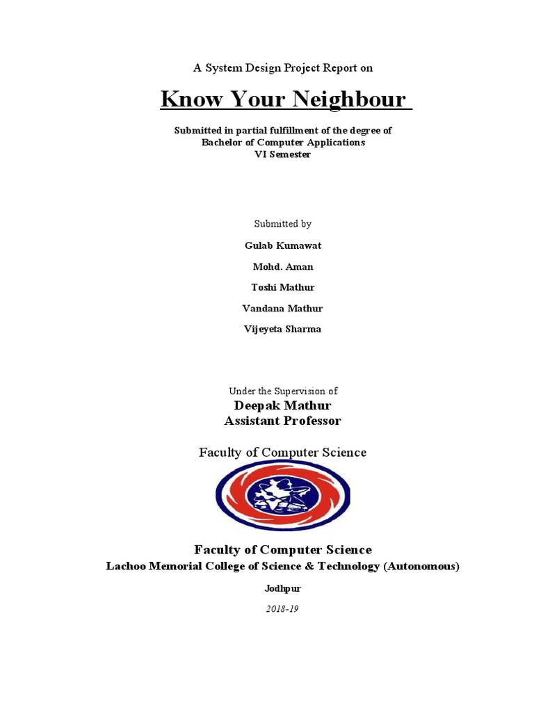 Know Your Neighbor Project Report 99 | PDF | Usability | Login