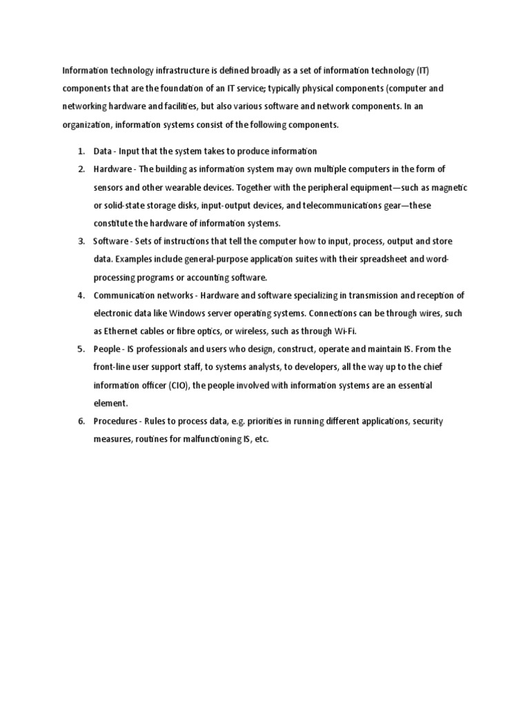 Components of IT Infrastructure Explained | PDF | Computers ...