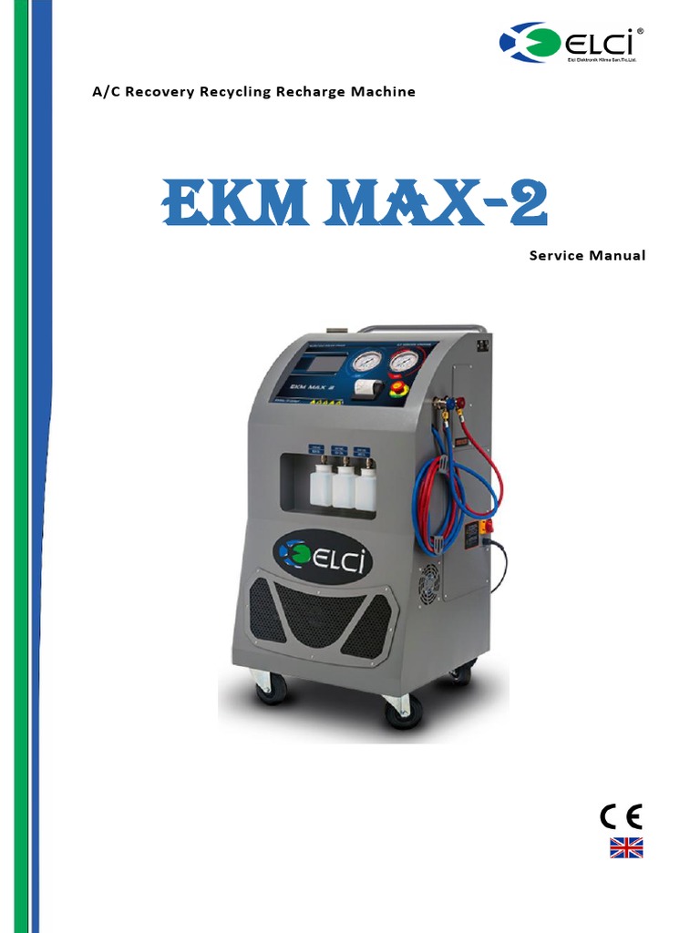 Ekm Max-2: A/C Recovery Recycling Recharge Machine | PDF | Pressure ...