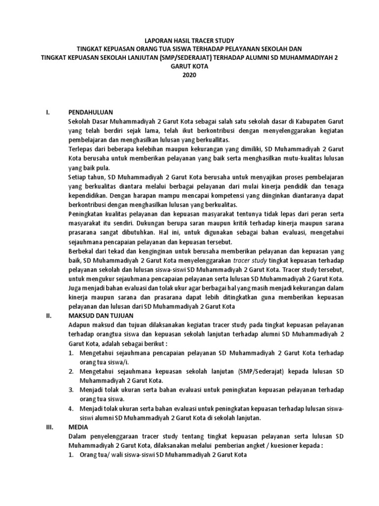 Tracer Study Kepuasan Orang Tua dan Sekolah | PDF | Karier ...