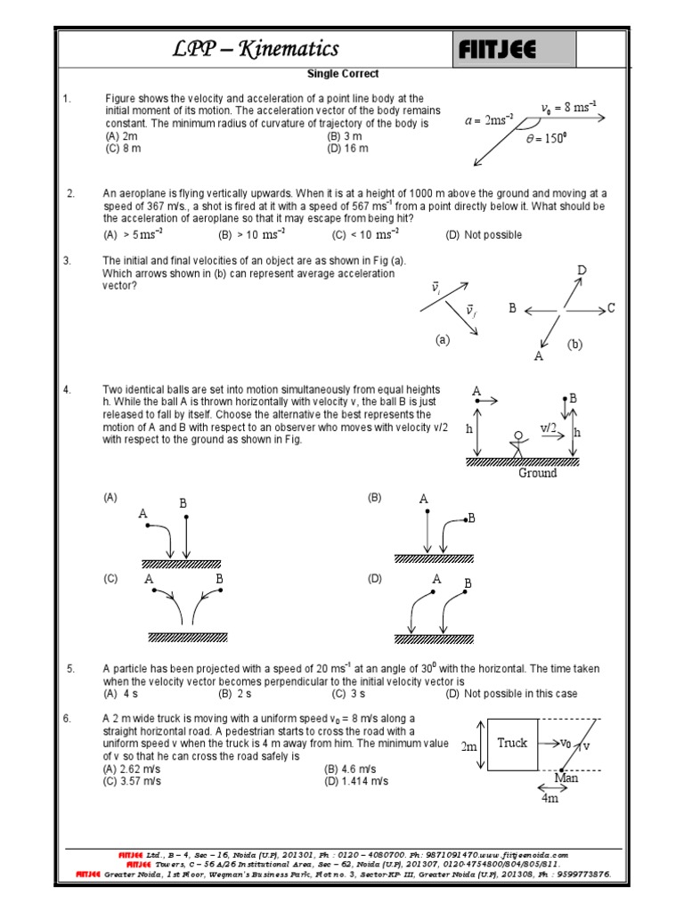LPP - Kinematics: 8 Ms V 2ms A | PDF | Acceleration | Trajectory