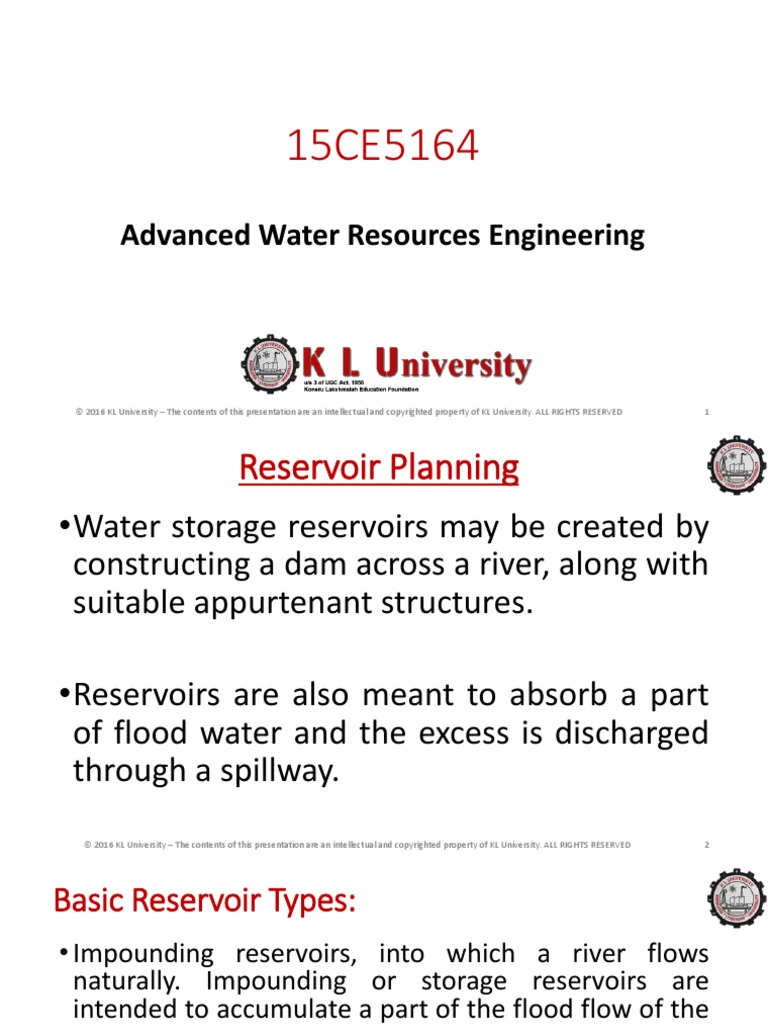 Advanced Water Resources Engineering | PDF | Spillway | Reservoir