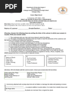 Pre Test in Food and Beverage Services | PDF | Tableware | Menu