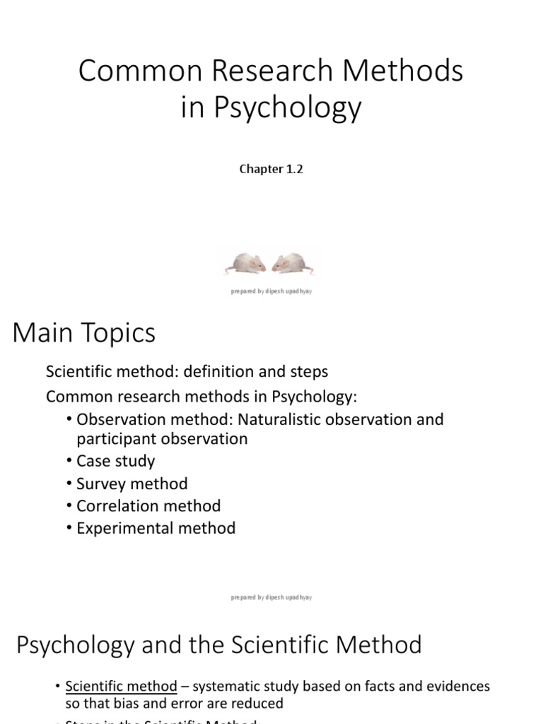 Unit 1.2 Scientific RM in Psy | PDF | Experiment | Scientific Method