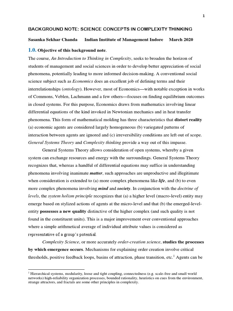 Complexity Thinking in Social Sciences | PDF | Photon | Electron