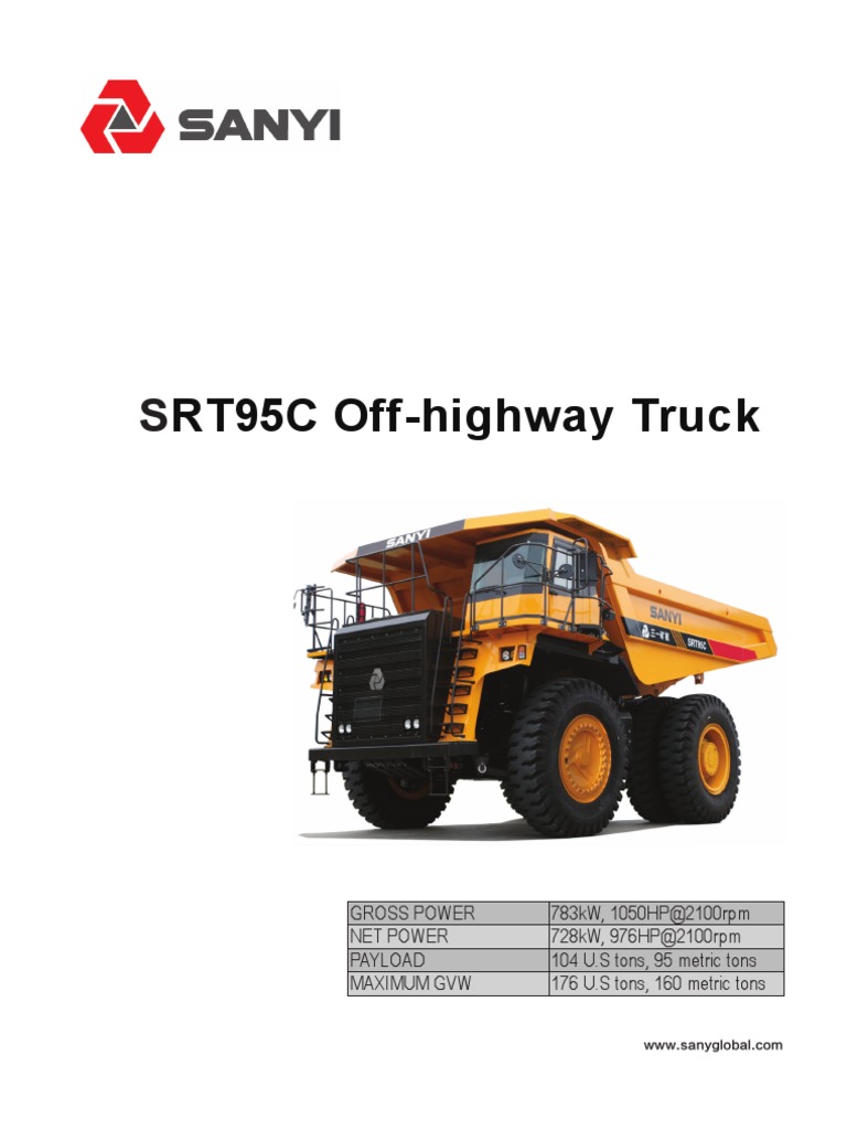 SANY SRT95C Rigid Dump Truck | PDF | Horsepower | Brake