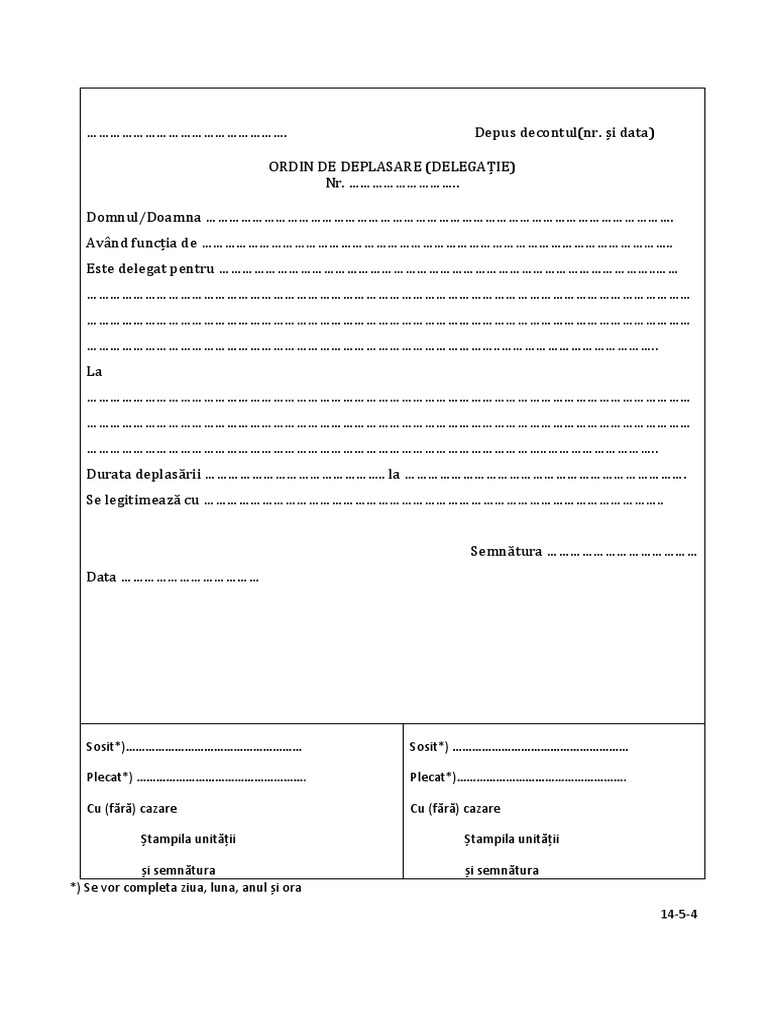 Model Ordin Deplasare 2020 | PDF
