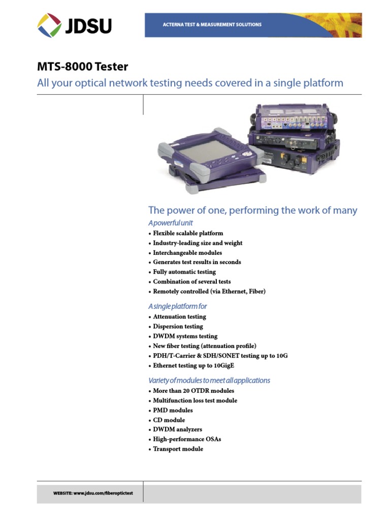 MTS-8000 Tester: All Your Optical Network Testing Needs Covered in A ...