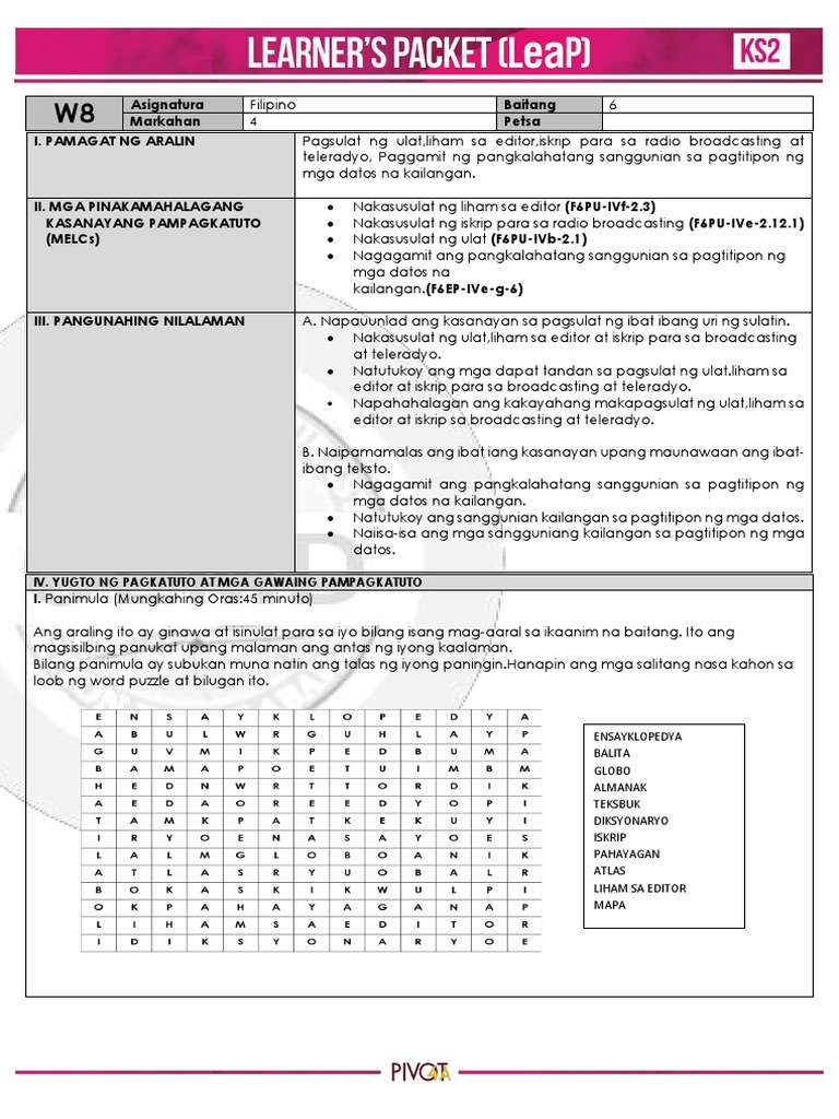 Q4 Filipino 6 Week8 | PDF
