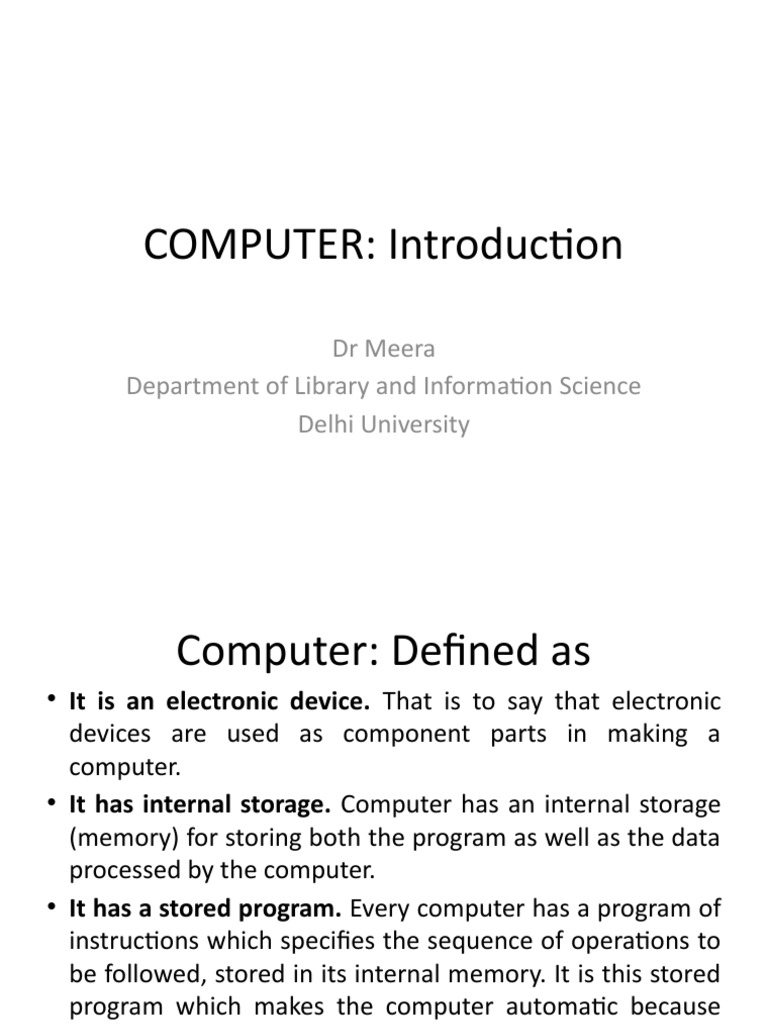 COMPUTER Introduction | PDF | Computer Data Storage | Floppy Disk