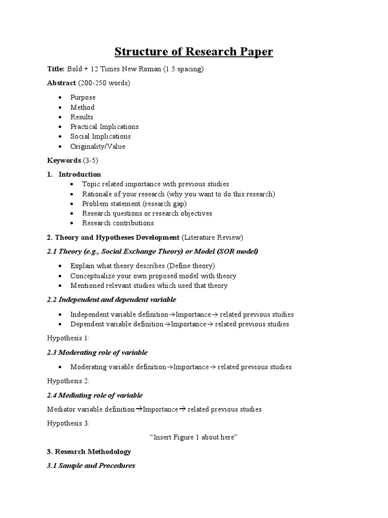 Structure of Research Paper | PDF | Hypothesis | Validity (Statistics)