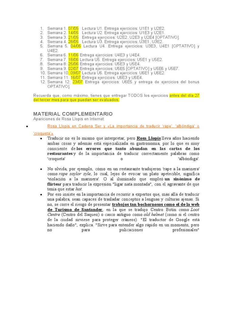 Material Complementario | PDF | Traducciones | Cocinando