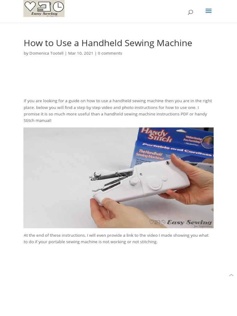 How To Use A Handheld Sewing Machine - Easy Sewing For Beginners ...