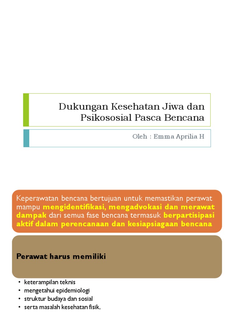 Dukungan Kesehatan Jiwa Dan Psikososial Pasca Bencana | PDF Dukungan Kesehatan Jiwa Dan Psikososial Pasca Bencana | PDF